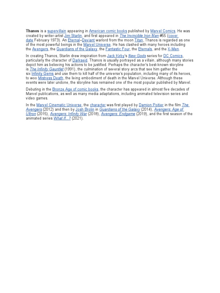Thanos 1 | PDF