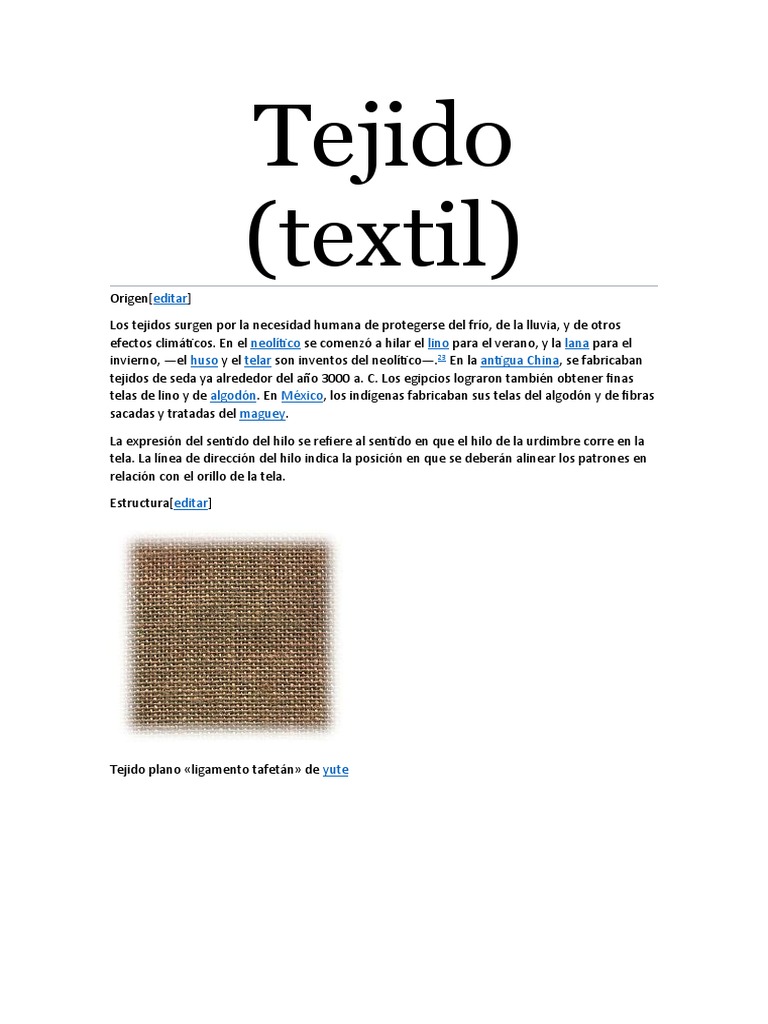 Historia Del Tejido | PDF | Textiles | Tejidos