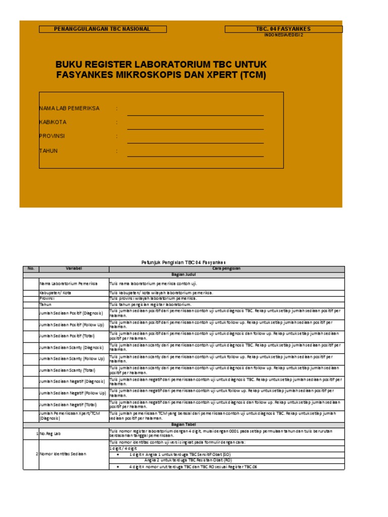 Panduan Register Lab TBC Nasional | PDF