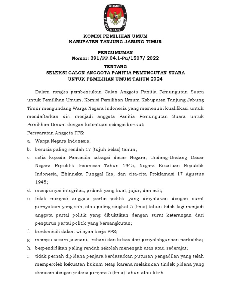 1671297277pengumuman Pendaftaran Pps 2022 | PDF