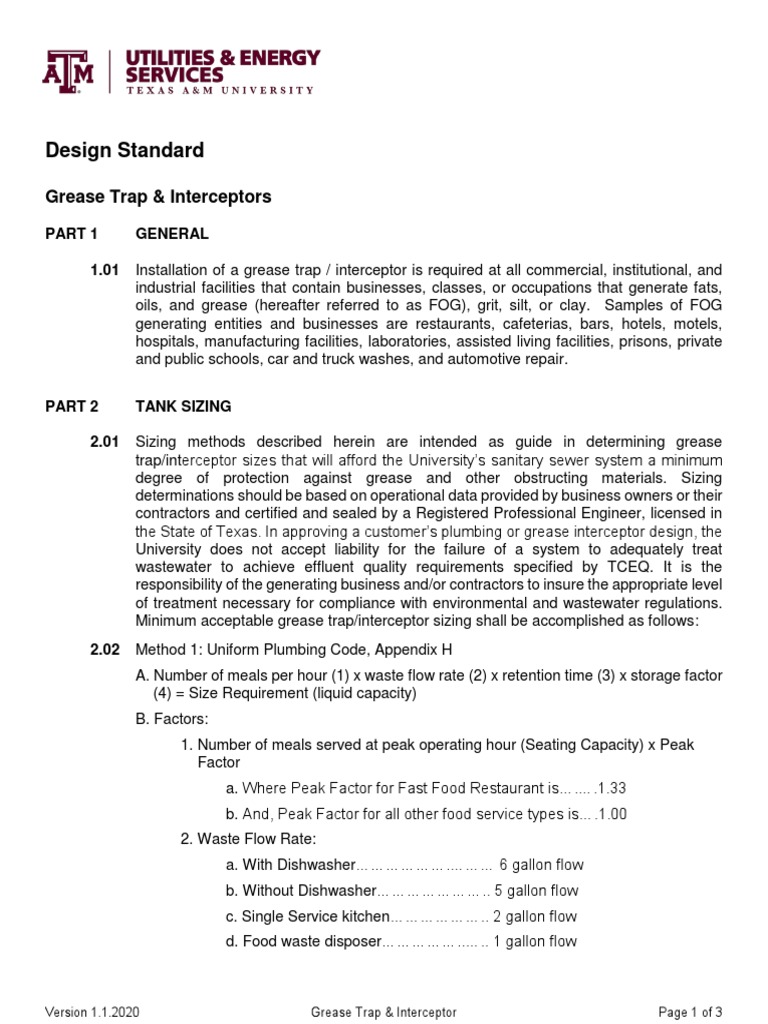 Grease Traps and Interceptors | PDF | Sewage Treatment | Hydraulic Engineering
