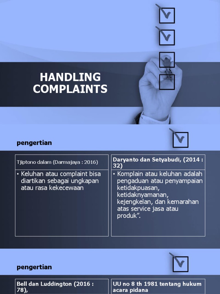 Complaint Handling Manegement in Hospital - Dr. Prita Muliarini | PDF