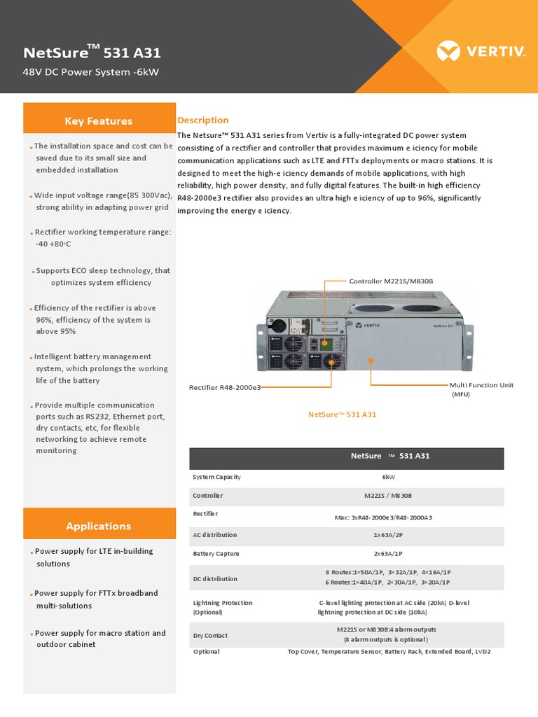 Netsure 531 A31 Datasheet | PDF | Power Supply | Rectifier