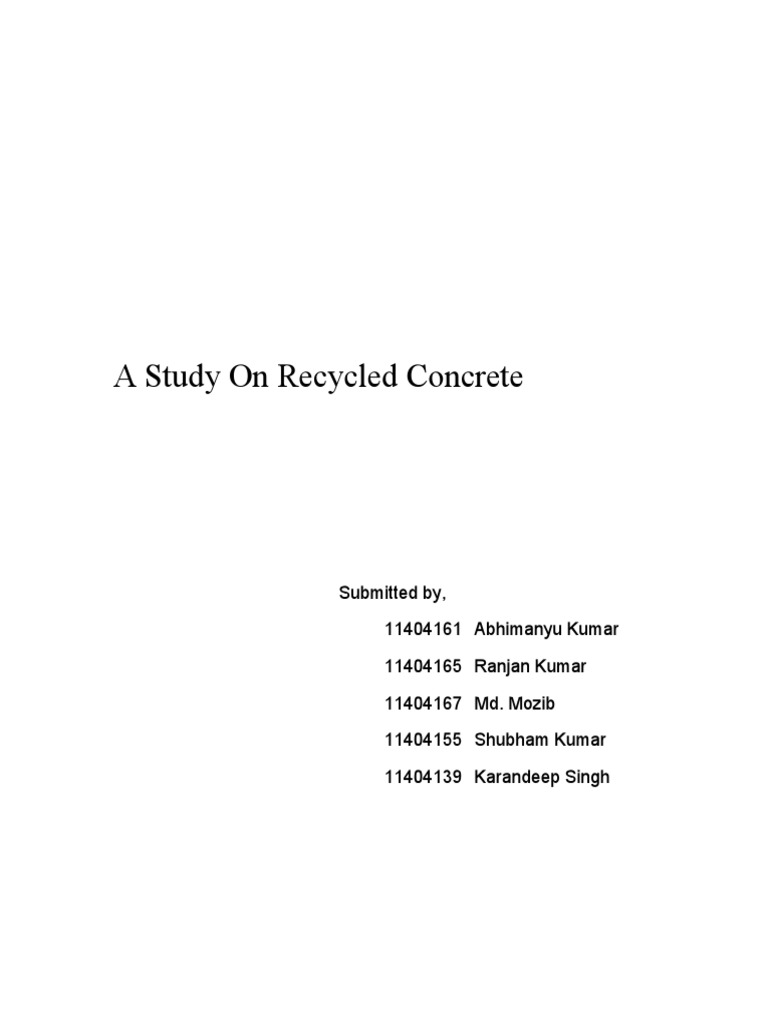 Research Paper (Recycled Concrete) | PDF | Concrete | Construction ...