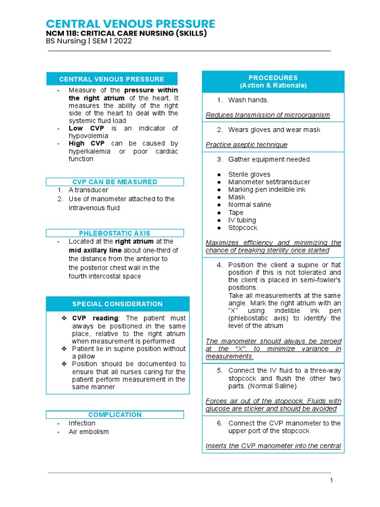 4 CVP | PDF | Pressure Measurement | Clinical Medicine