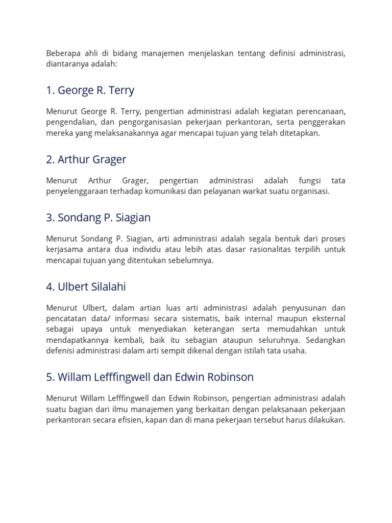 Definisi Administrasi Umum | PDF | Pengembangan Diri