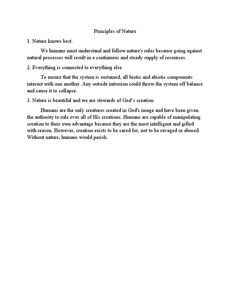 Principles of Nature | PDF