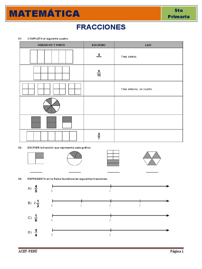 Matemática: Fracciones | PDF | Matemática Elemental | Aritmética