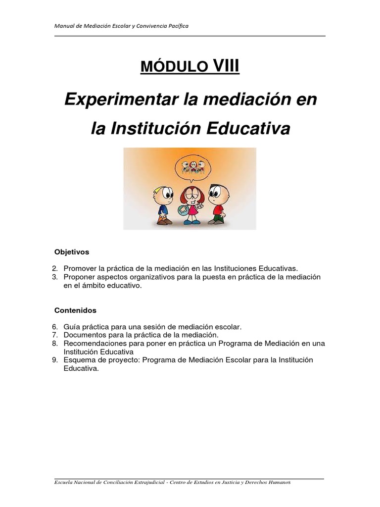 Guía Práctica de Mediación Escolar | PDF | Mediación | Justicia