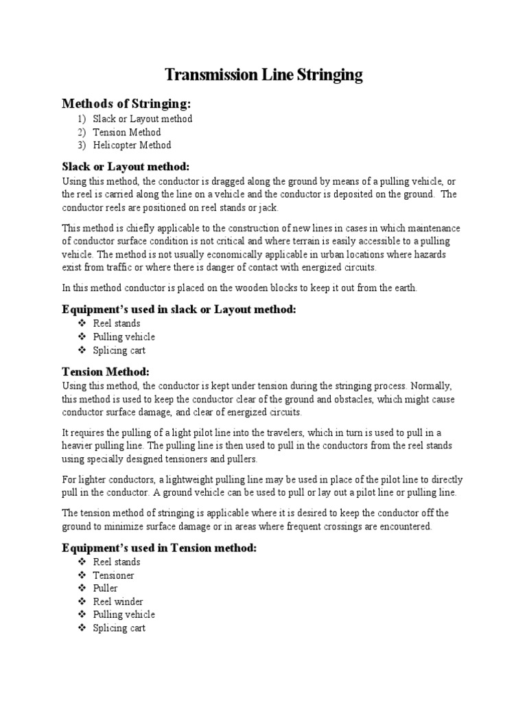 Stringing of Transmission Line Tower | PDF | Electricity | Manufactured ...