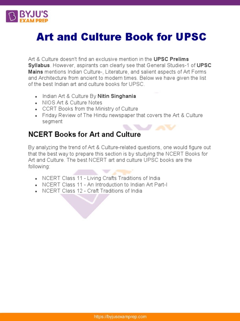 Art and Culture Book For Upsc | PDF