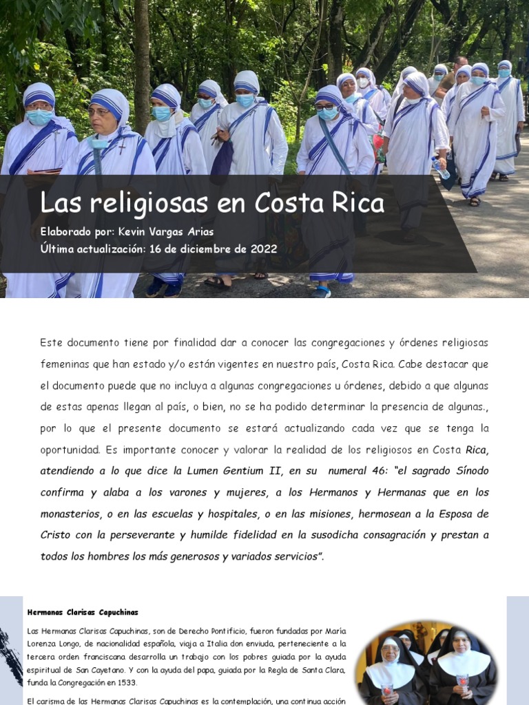 Congregaciones Religiosas en Costa Rica | PDF | Iglesia Católica ...