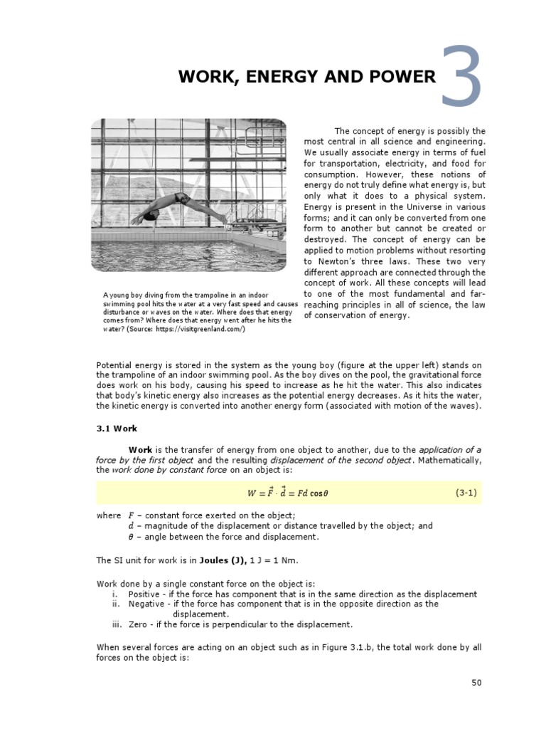 Chapter 3 - Work Energy and Power | Download Free PDF | Potential Energy | Force