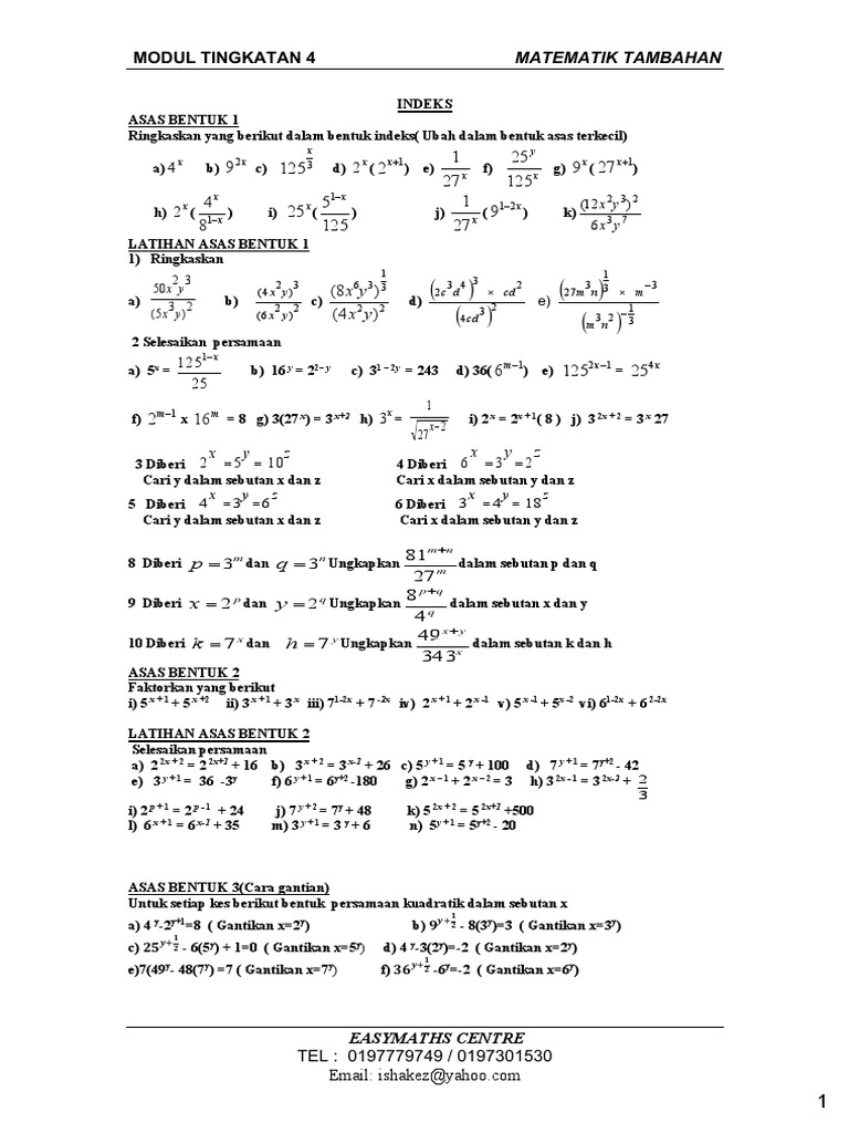 INDEKS, SURD DAN LOGARITMA - Compressed | PDF