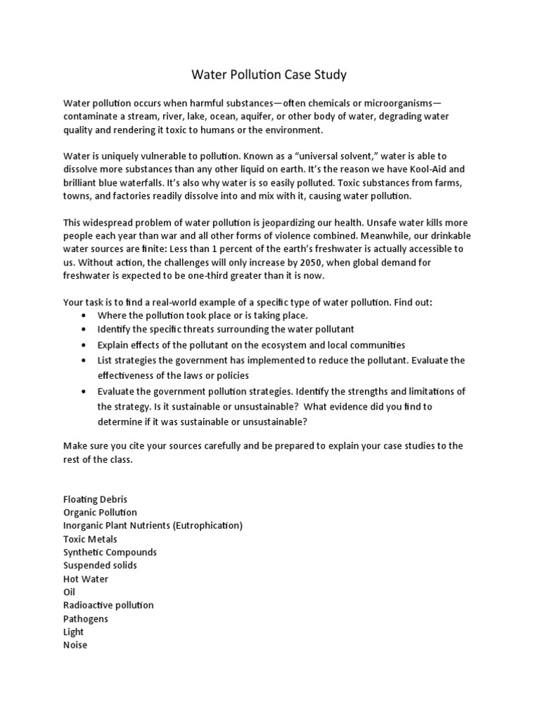Water Pollution Case Study | PDF