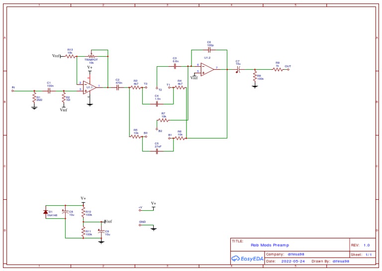Rob Mods Op Amp Preamp Schematic | PDF