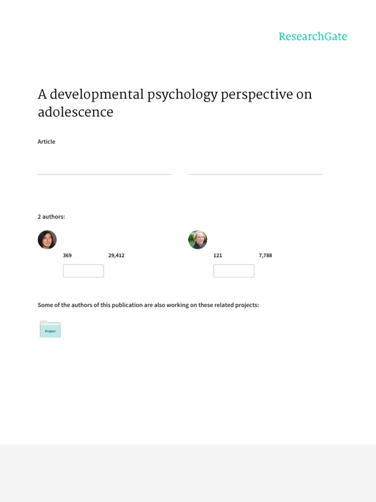 Cichetti y Rogosh (2002) - Developmental Psychology Perspective | PDF ...