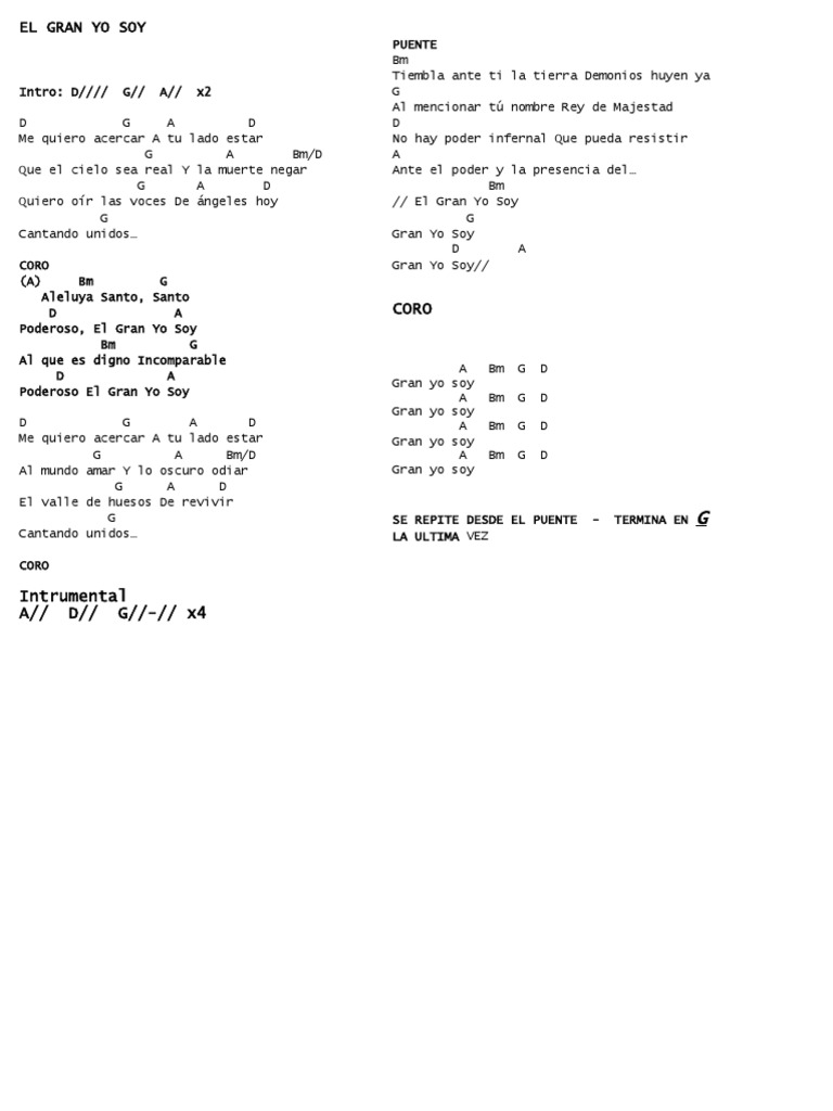 El Gran Yo Soy - Canta Al Señor | PDF