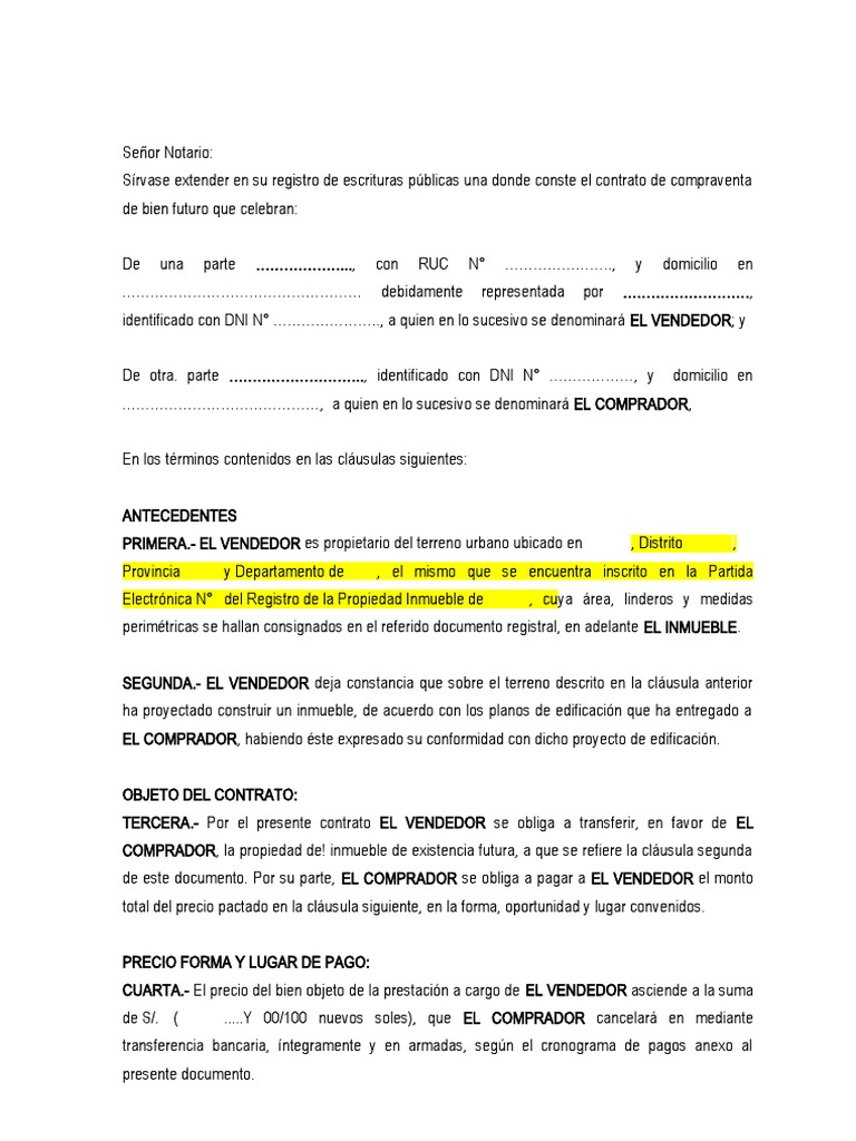 Modelo Contrato Bien Futuro | Descargar gratis PDF | Justicia | Crimen ...
