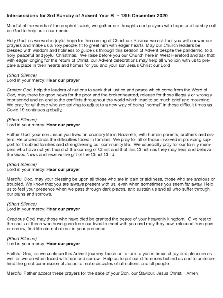 3rd Sunday of Advent | PDF | Prayer | Jesus