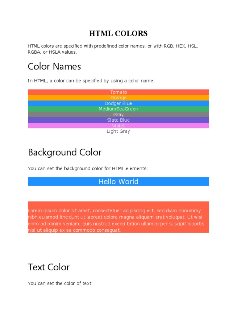 HTML CSS (Colors, Borders, ID, Class) | PDF | Html | Web Development