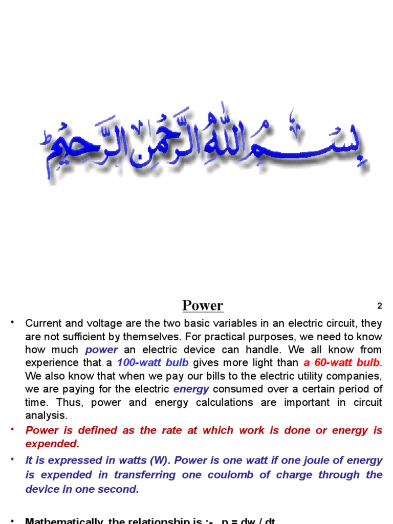 3 Power, Passive Sign Convention, Resistor and Ohm's Law | PDF ...