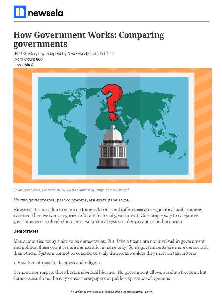 Elem Govt Comparing Governments 30032 Article - and - Quiz | PDF ...