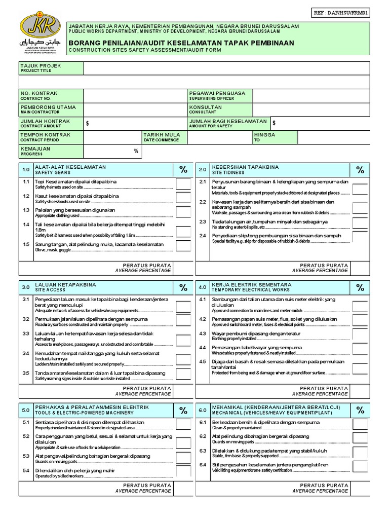 Audit Keselamatan Tapak Pembinaan | PDF