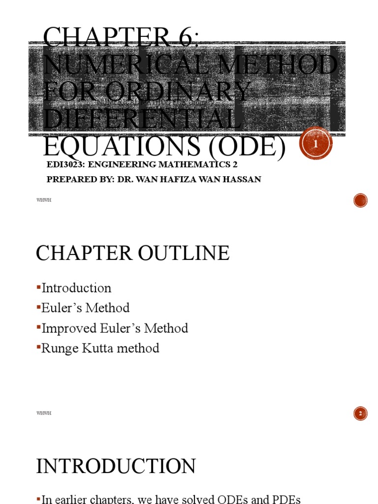 Numerical Methods for ODEs Guide | PDF | Ordinary Differential Equation ...