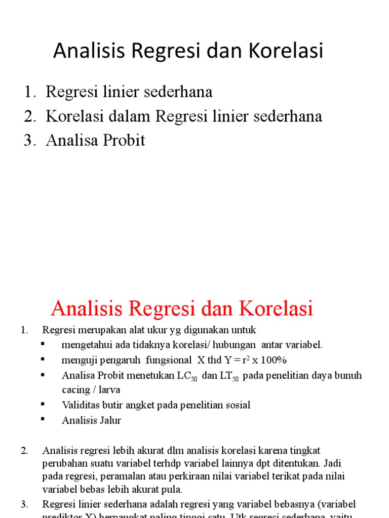 Regresi Linier Sederhana Dan Analisa Probit 2022-1 | PDF