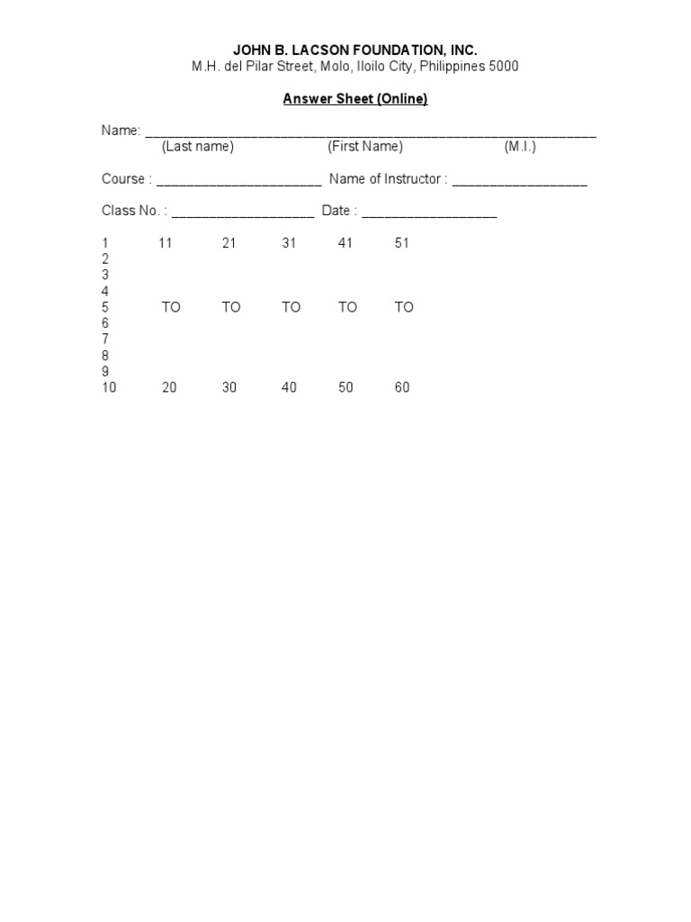 Marpol Answer Sheet | PDF