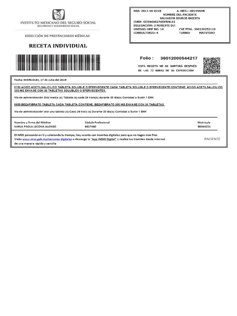 Receta-IMSS Editable | PDF