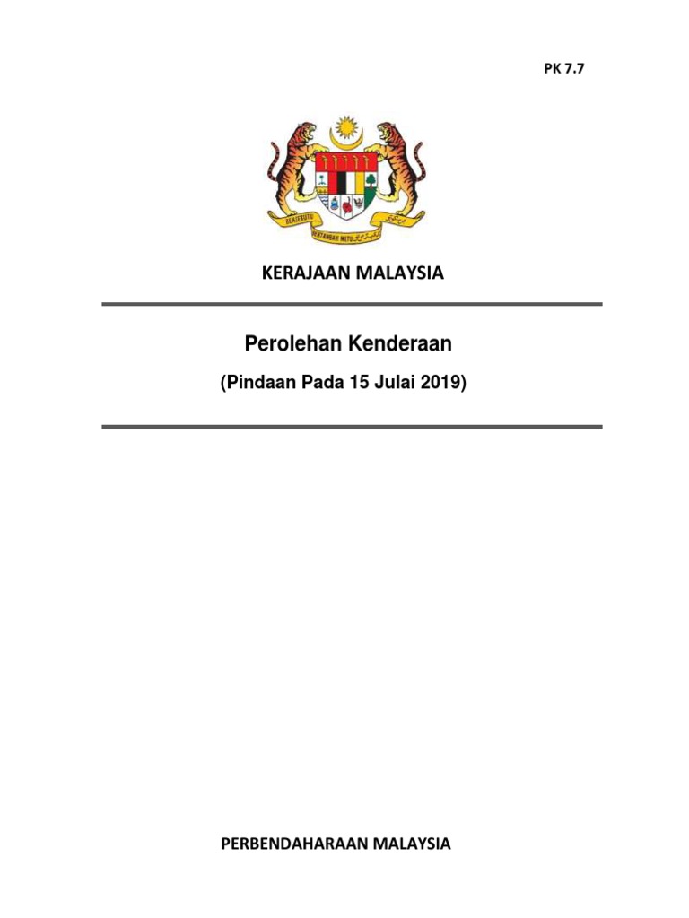 Pekeliling - Perolehan Kenderaan - PK7.7 | PDF