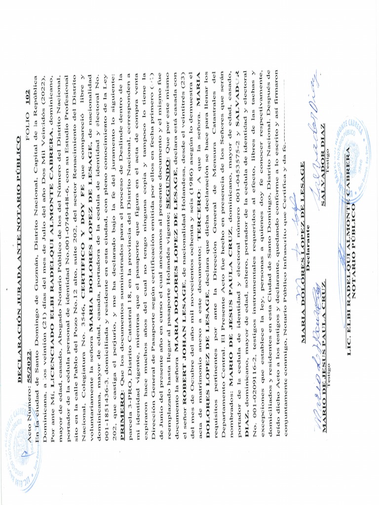Declaración Jurada Modelo Pdf