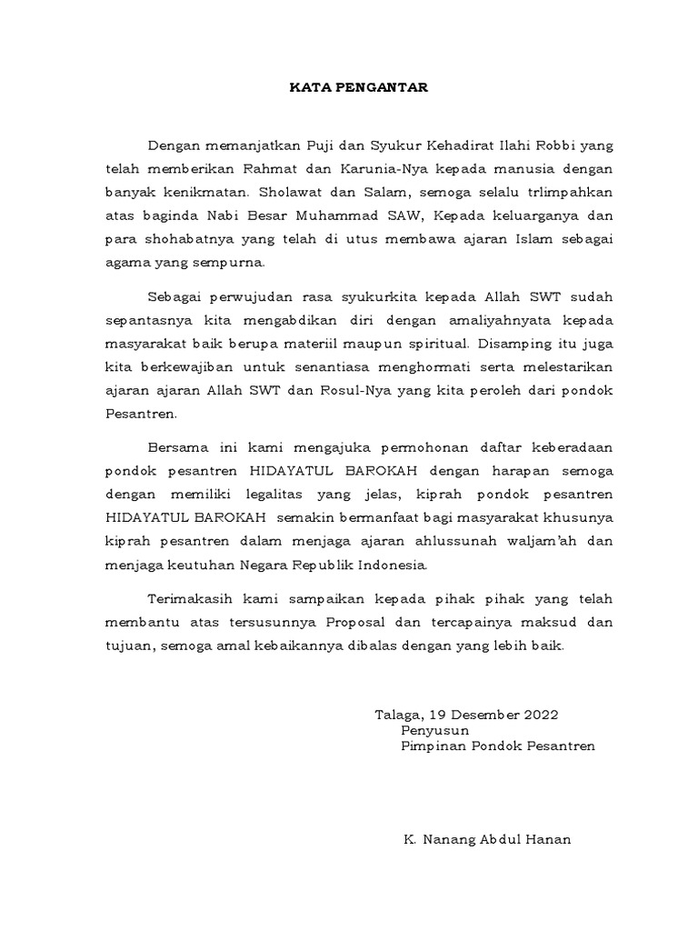 Contoh Proposal Pesantren | PDF