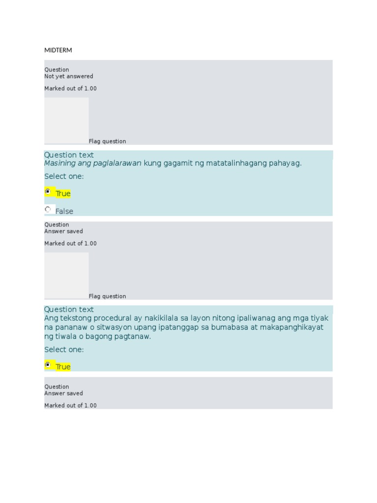 MIDTERM Filipino | PDF