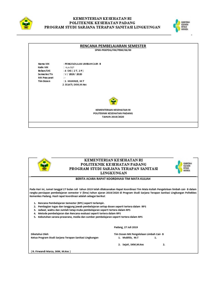 Rencana Pembelajaran Pengelolaan Limbah Cair | PDF | Sains & Matematika