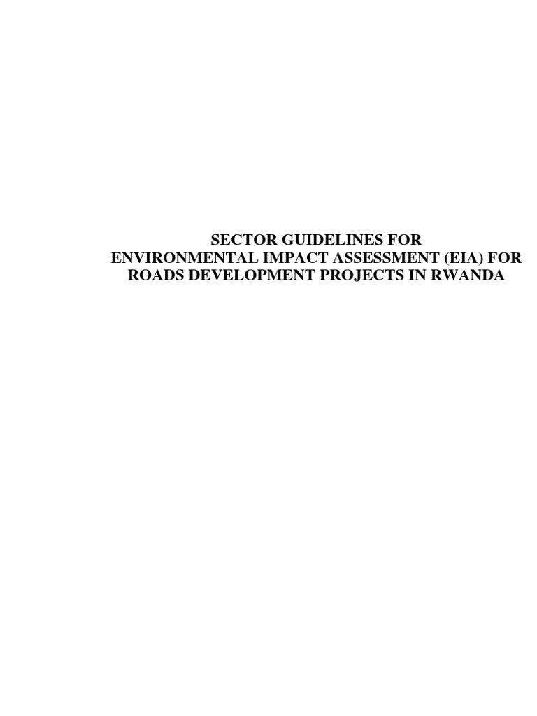 Rwanda Eia Guidelines Road Construction | PDF | Environmental Impact ...