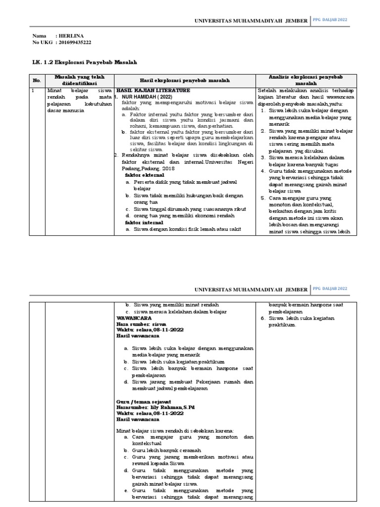 L.K 1.2 Eksplorasi Masalah HERLINA | PDF