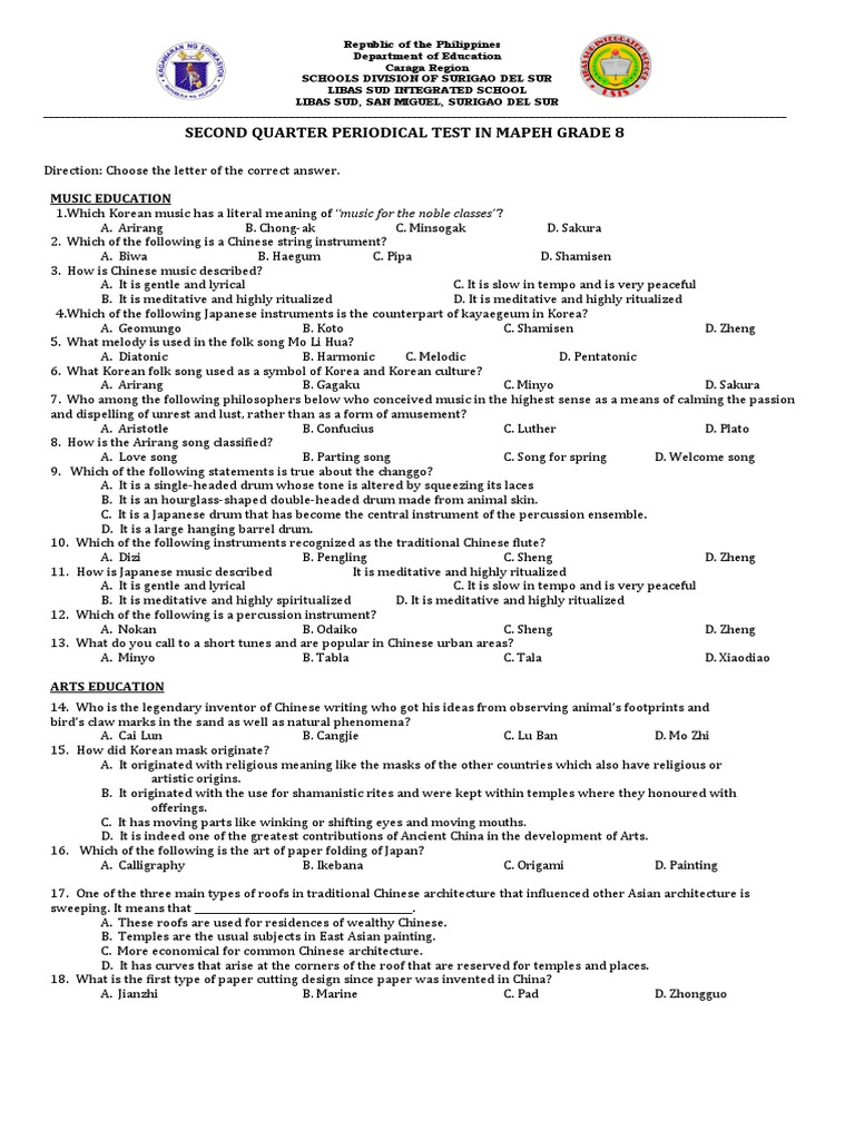 Q2 P.test Questionnaire MAPEH8 | PDF | Pregnancy | Courtship