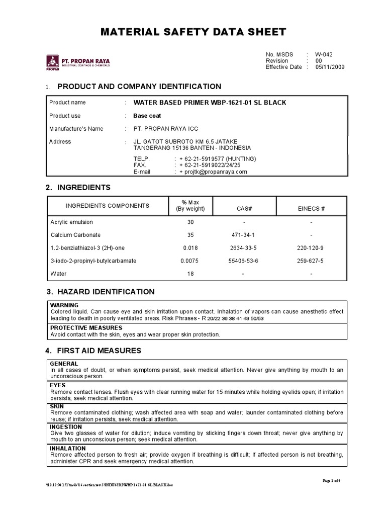 Msds Wbp-1621-01 SL Black | PDF | Combustion | Firefighting
