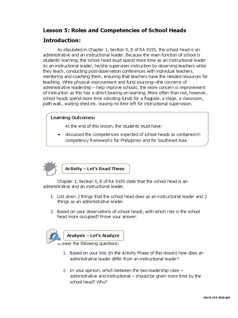 Unit 5 Lesson 5 | PDF | Leadership | Teachers