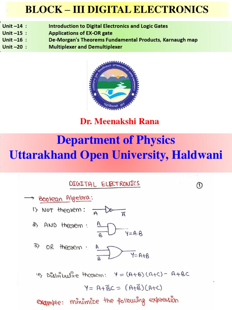 Unit 14,15,16,20 Digital Electronics by Dr. Meenakshi Rana | PDF ...
