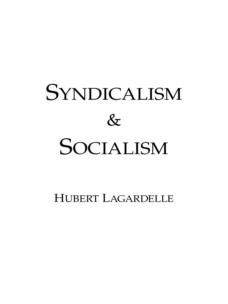 Syndicalism and Socialism Translated | PDF | Socialism | Syndicalism