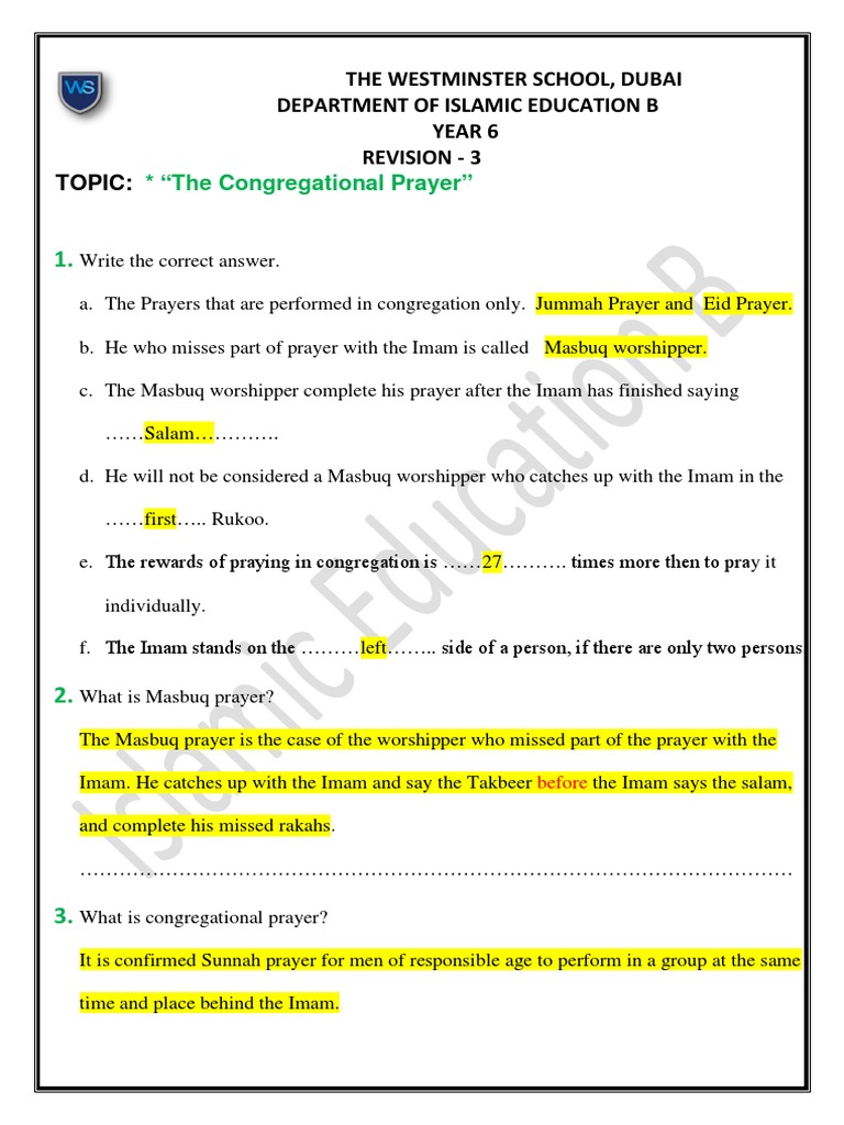 Understanding Masbuq in Congregational Prayer | PDF