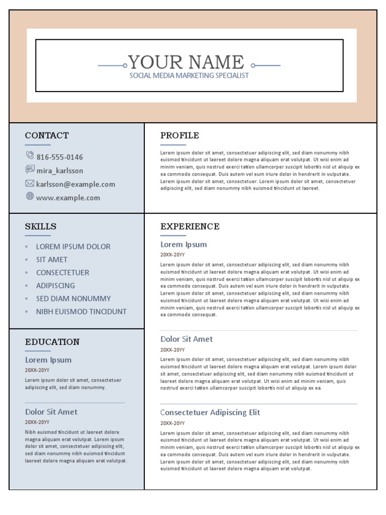 Simple Plain Resume Format in Word 4 | PDF