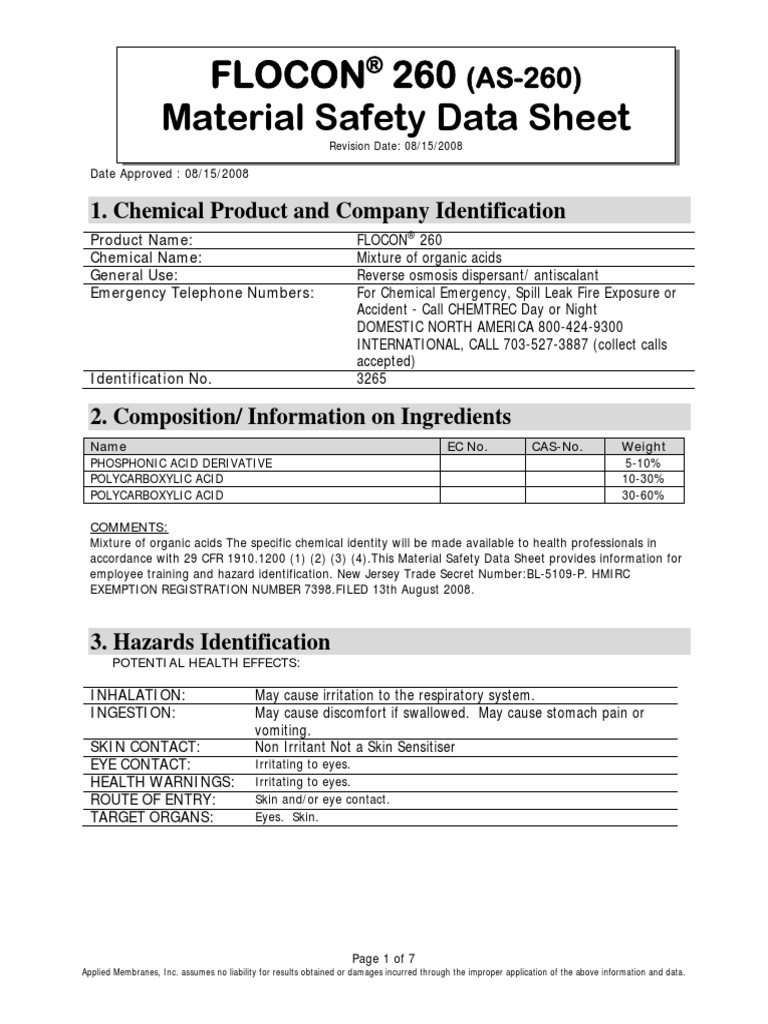 Msds As-260 | PDF | Dangerous Goods | Carbon Dioxide