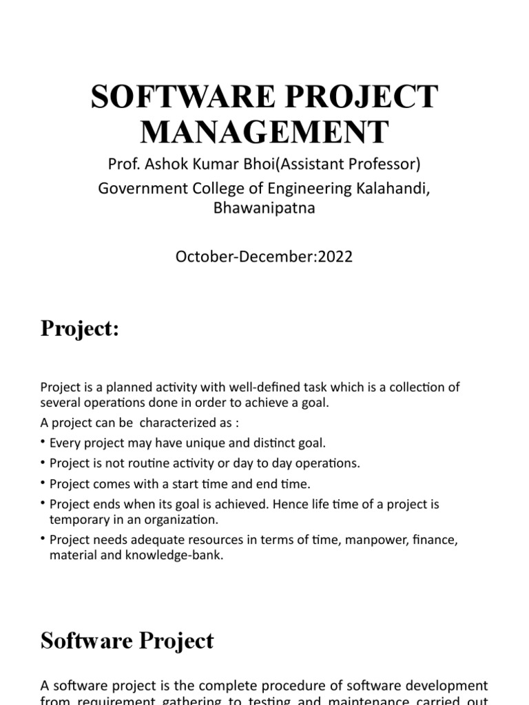 Software Project Management-2022 (Autosaved) | PDF | Return On ...