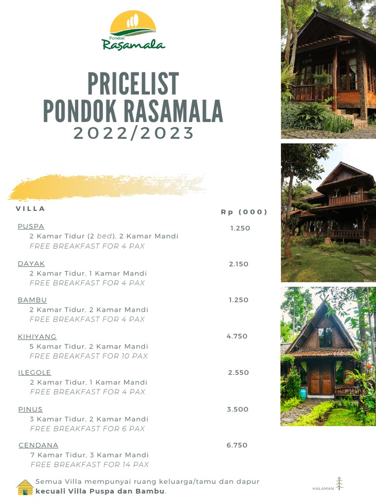 Price List Rasamala 2023 | PDF