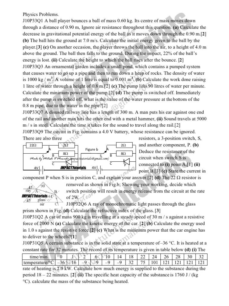 Physics Problems | PDF | Electric Current | Inductor
